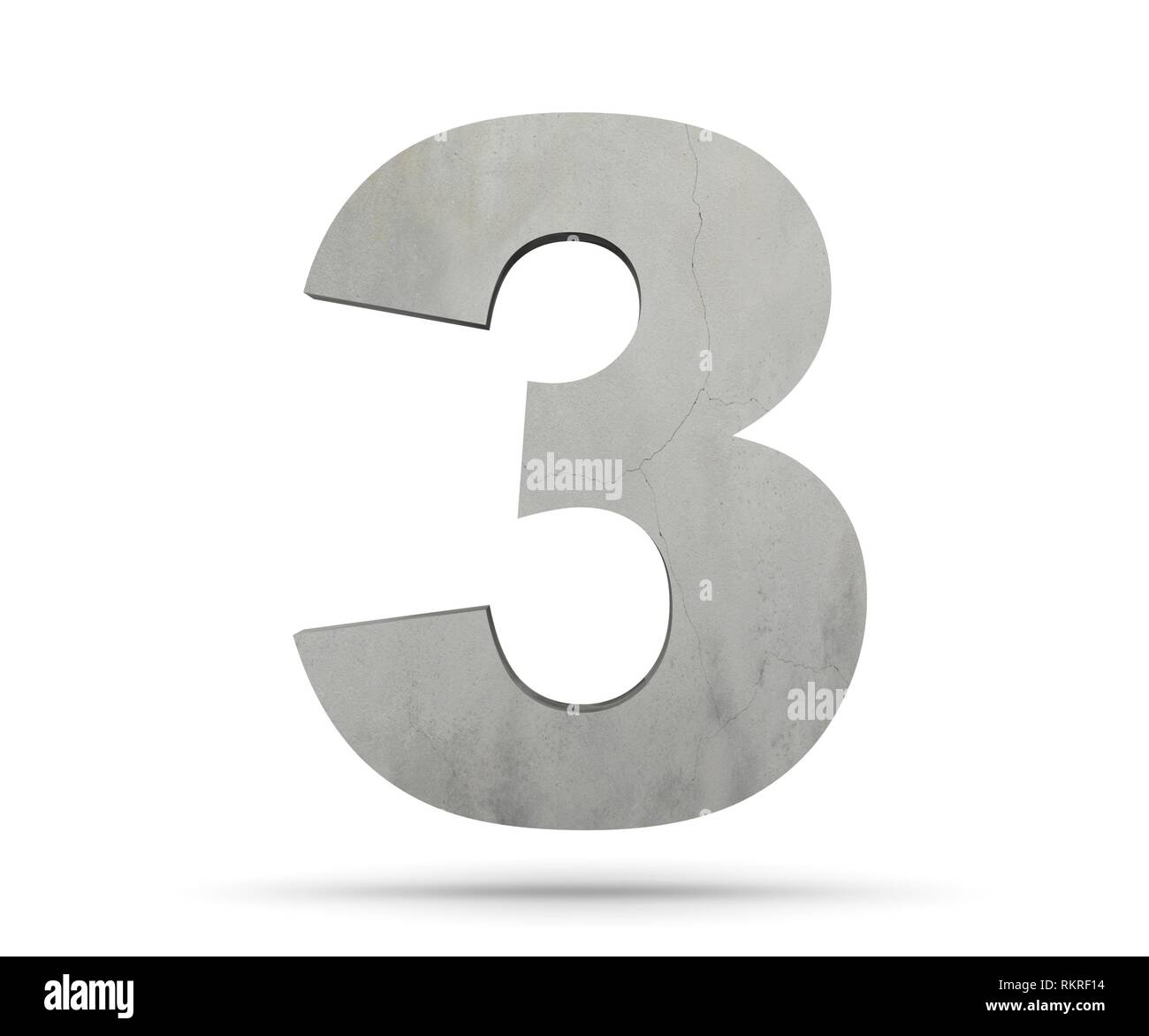 3D rendering concrete number 3 three. 3D render Illustration Stock ...