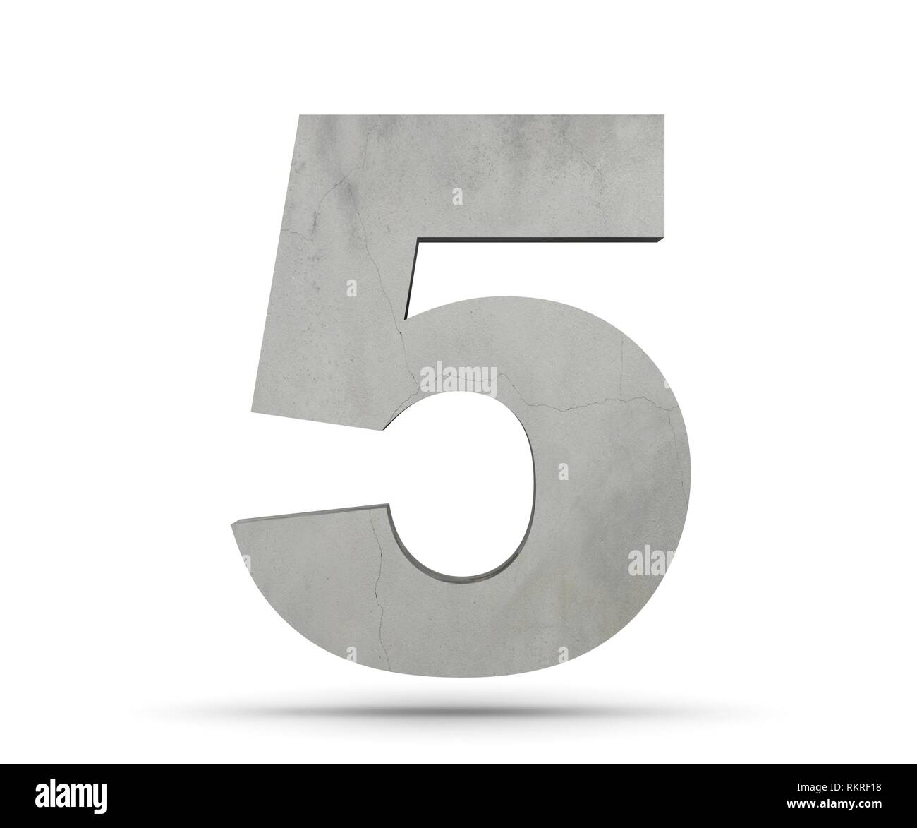 3D rendering concrete number 5 five. 3D render Illustration Stock Photo ...