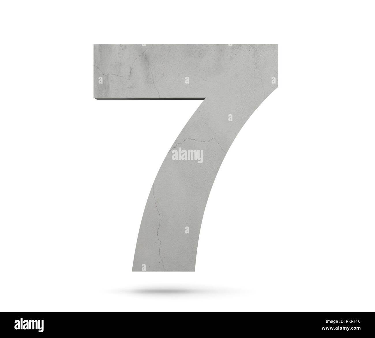 3D rendering concrete number 7 seven. 3D render Illustration Stock ...