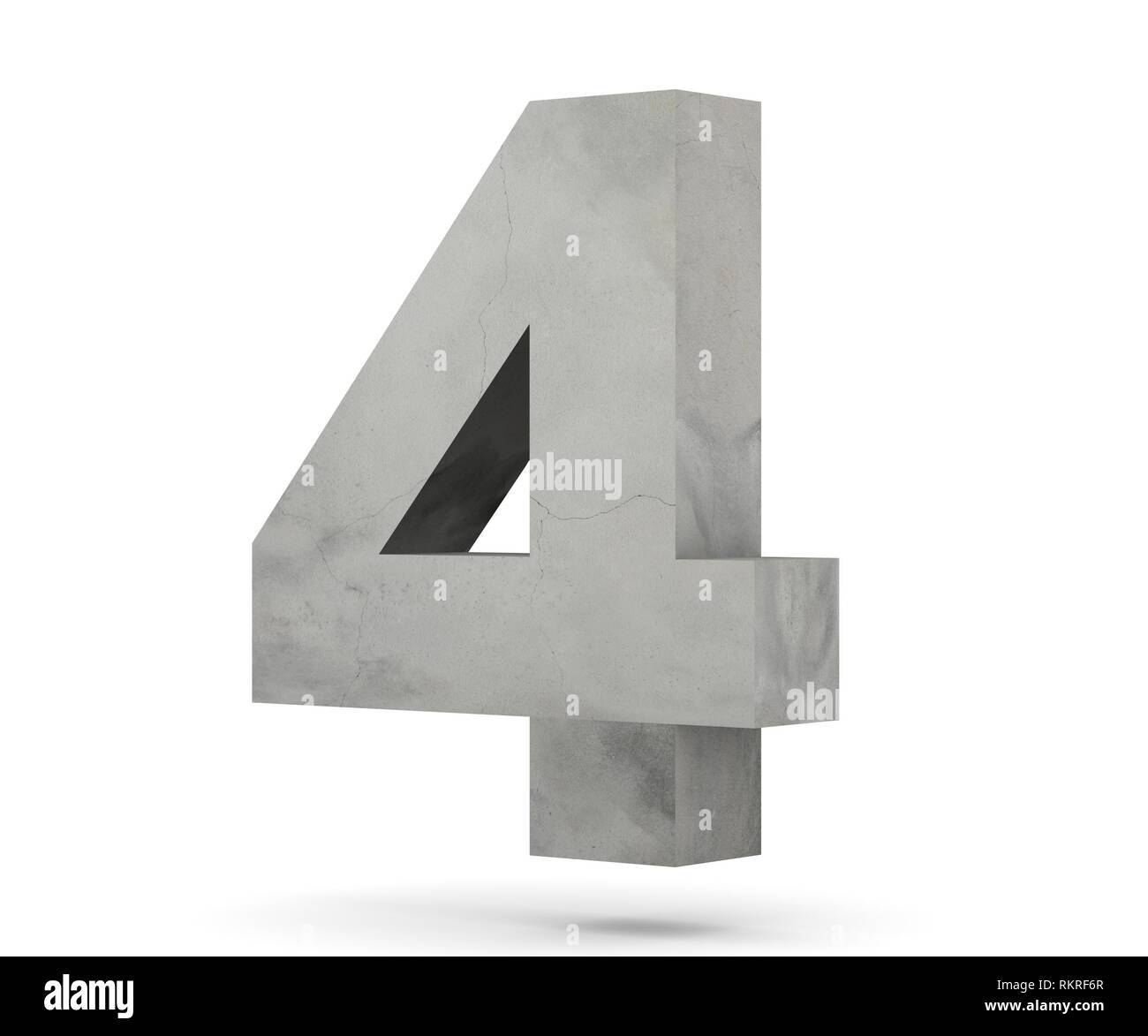 3D rendering concrete number 4 four. 3D render Illustration Stock Photo ...