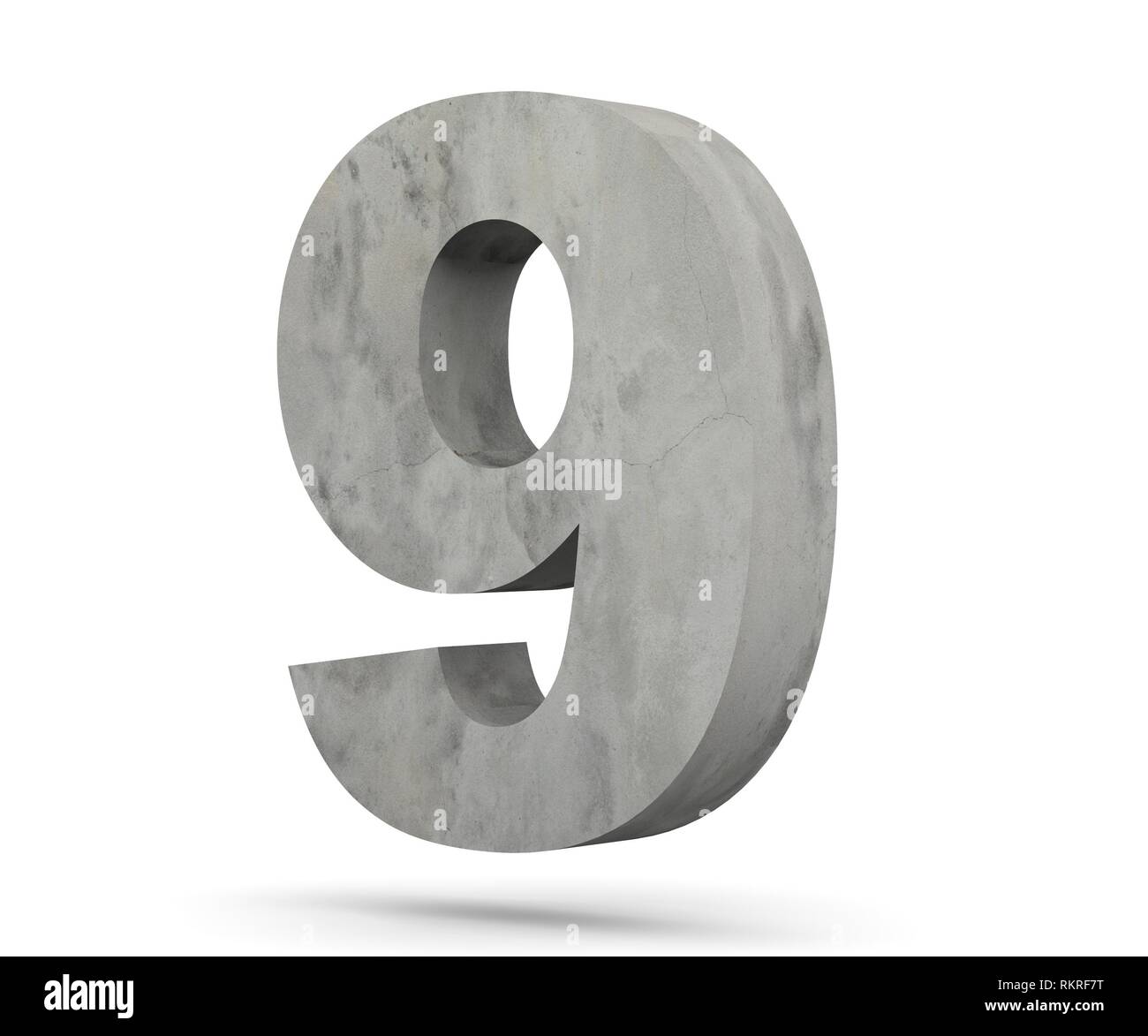 3D rendering concrete number 9 nine. 3D render Illustration Stock Photo ...