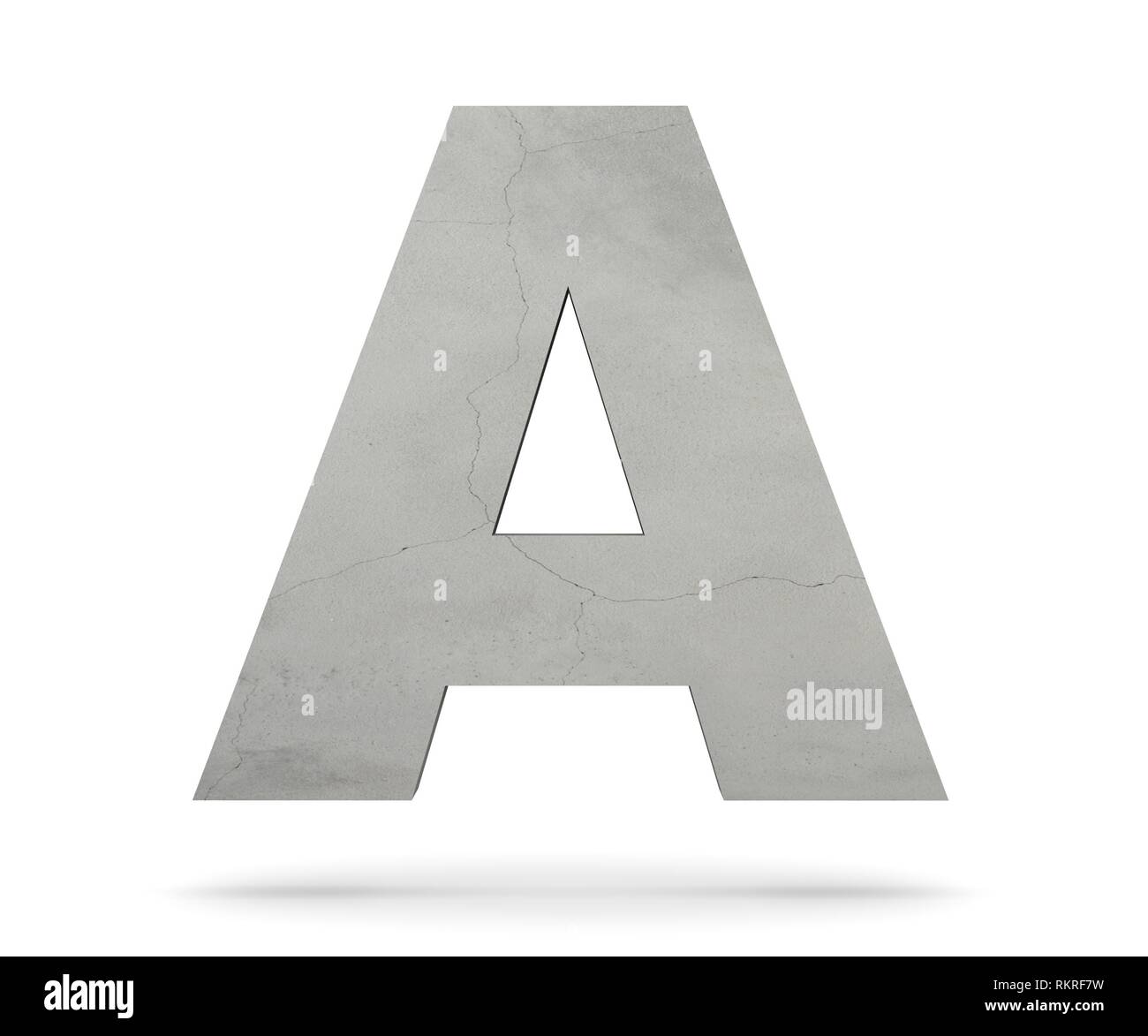 Concrete Capital Letter - A isolated on white background. 3D render ...