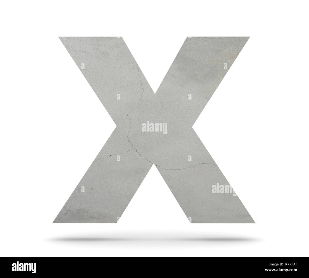 Concrete Capital Letter - X isolated on white background. 3D render ...