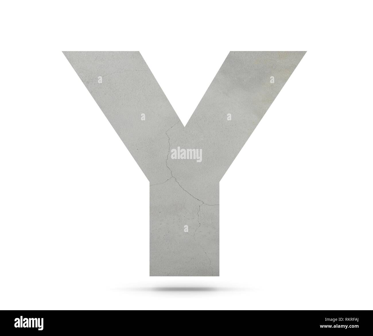 Concrete Capital Letter - Y isolated on white background. 3D render ...