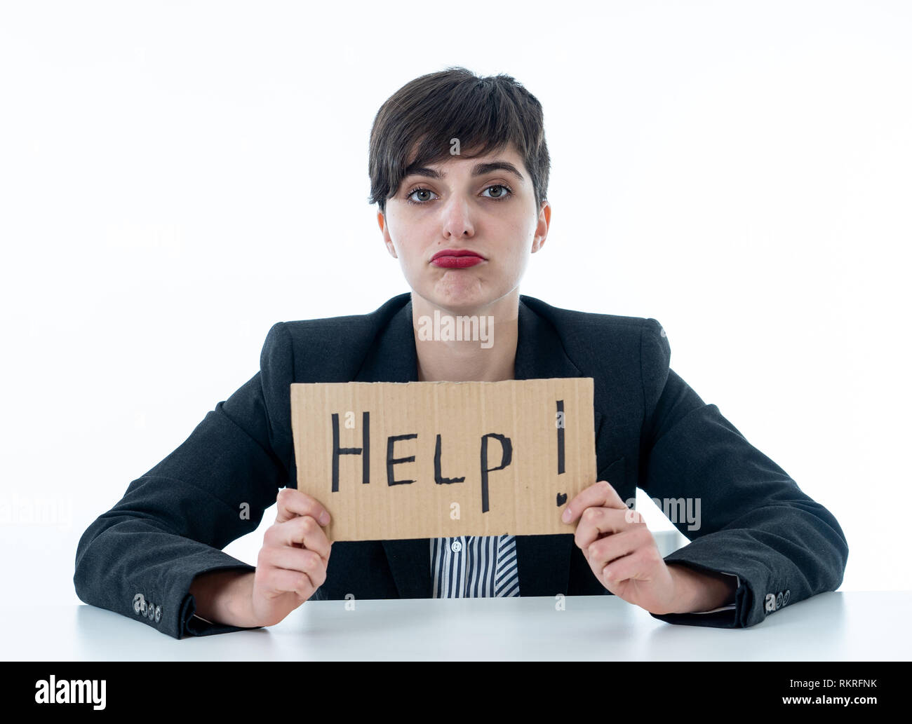 Beautiful smart single mother working woman feeling overwhelmed and ...