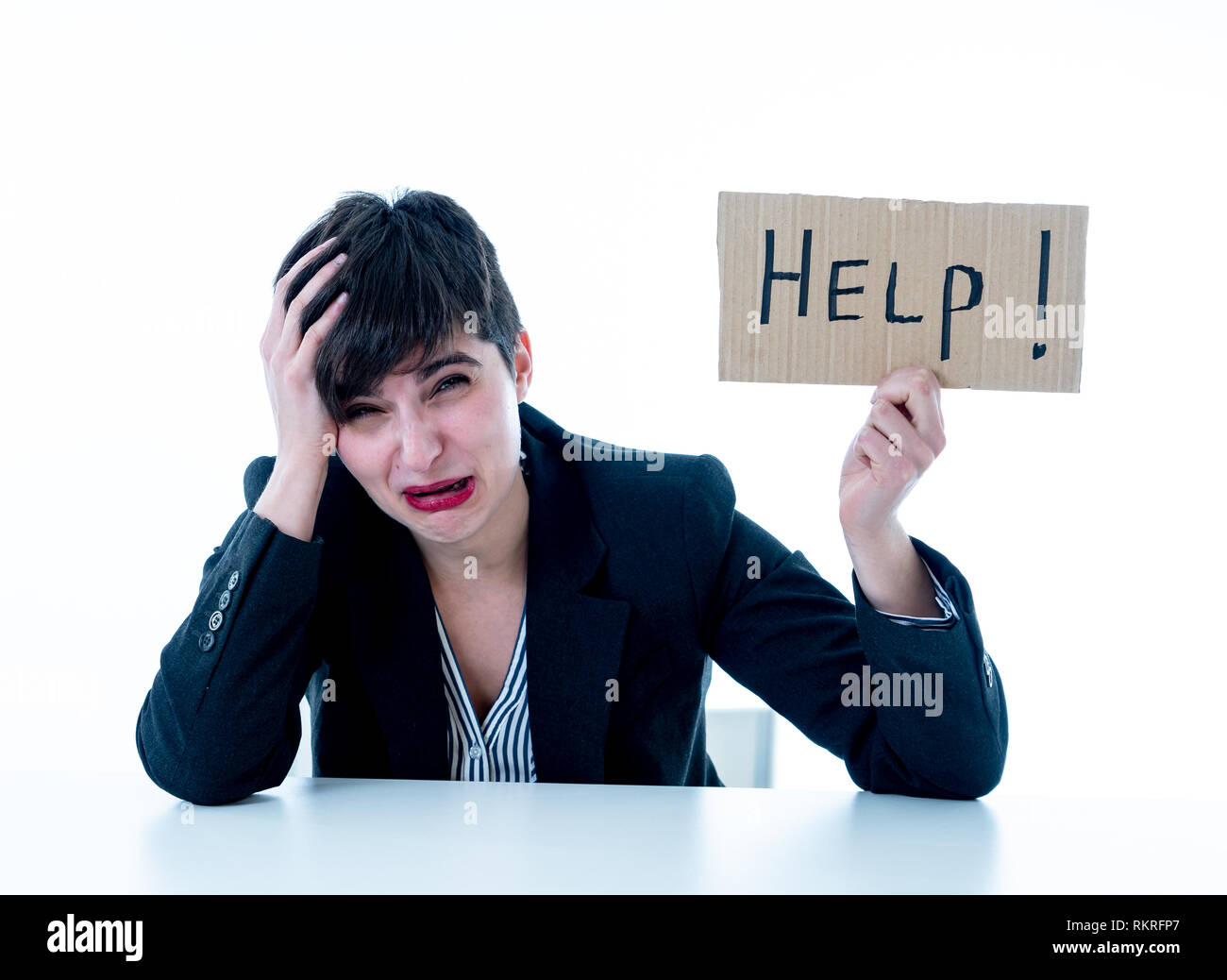 Beautiful smart single mother working woman feeling overwhelmed and ...