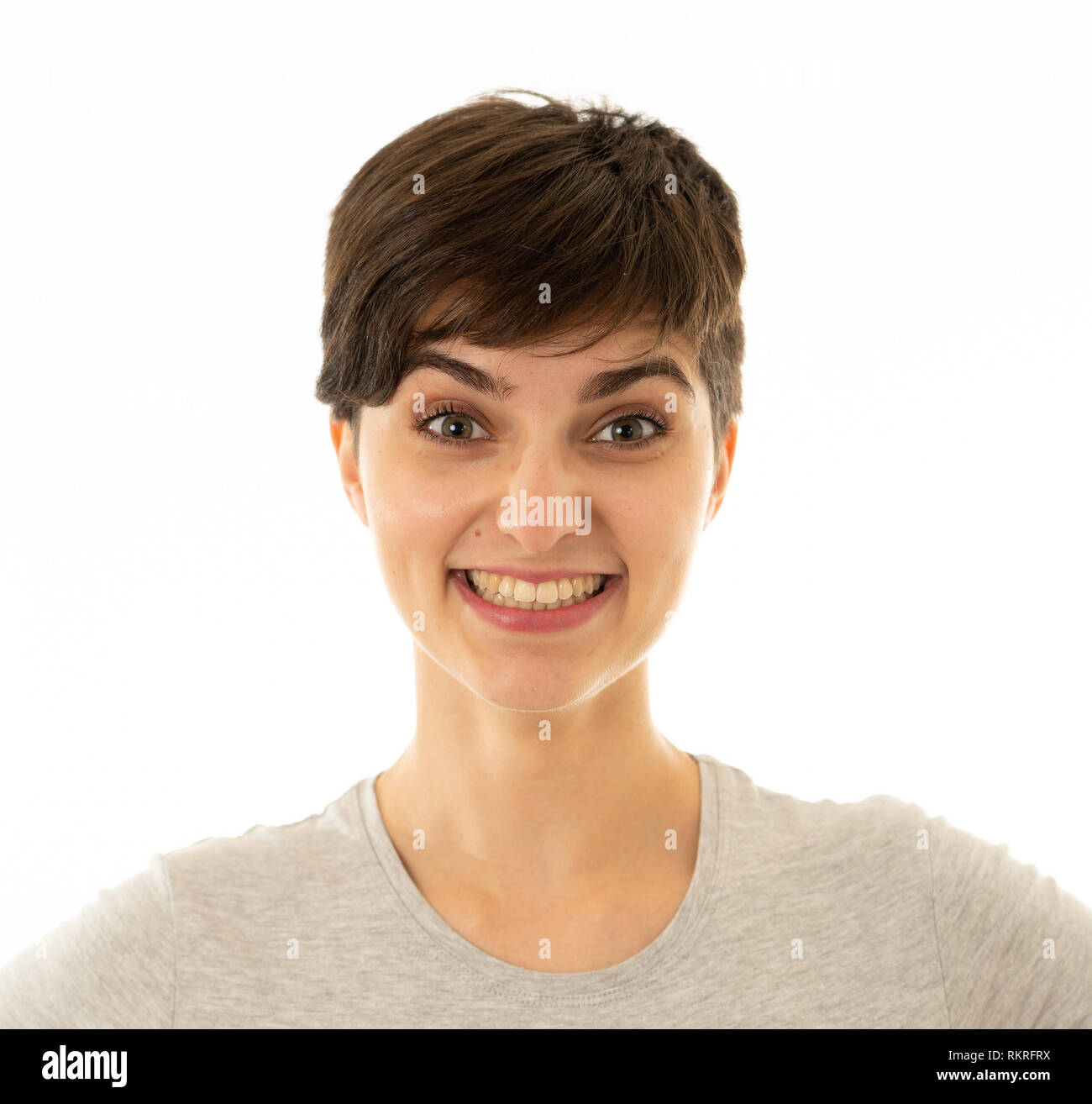 Smiling Human Faces White Background