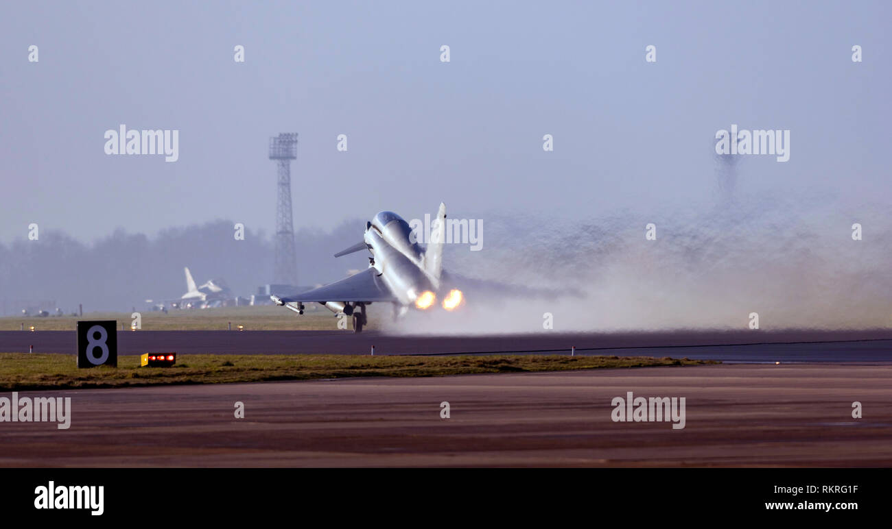 Typhoon at RAF Coninsby power take off Stock Photo - Alamy