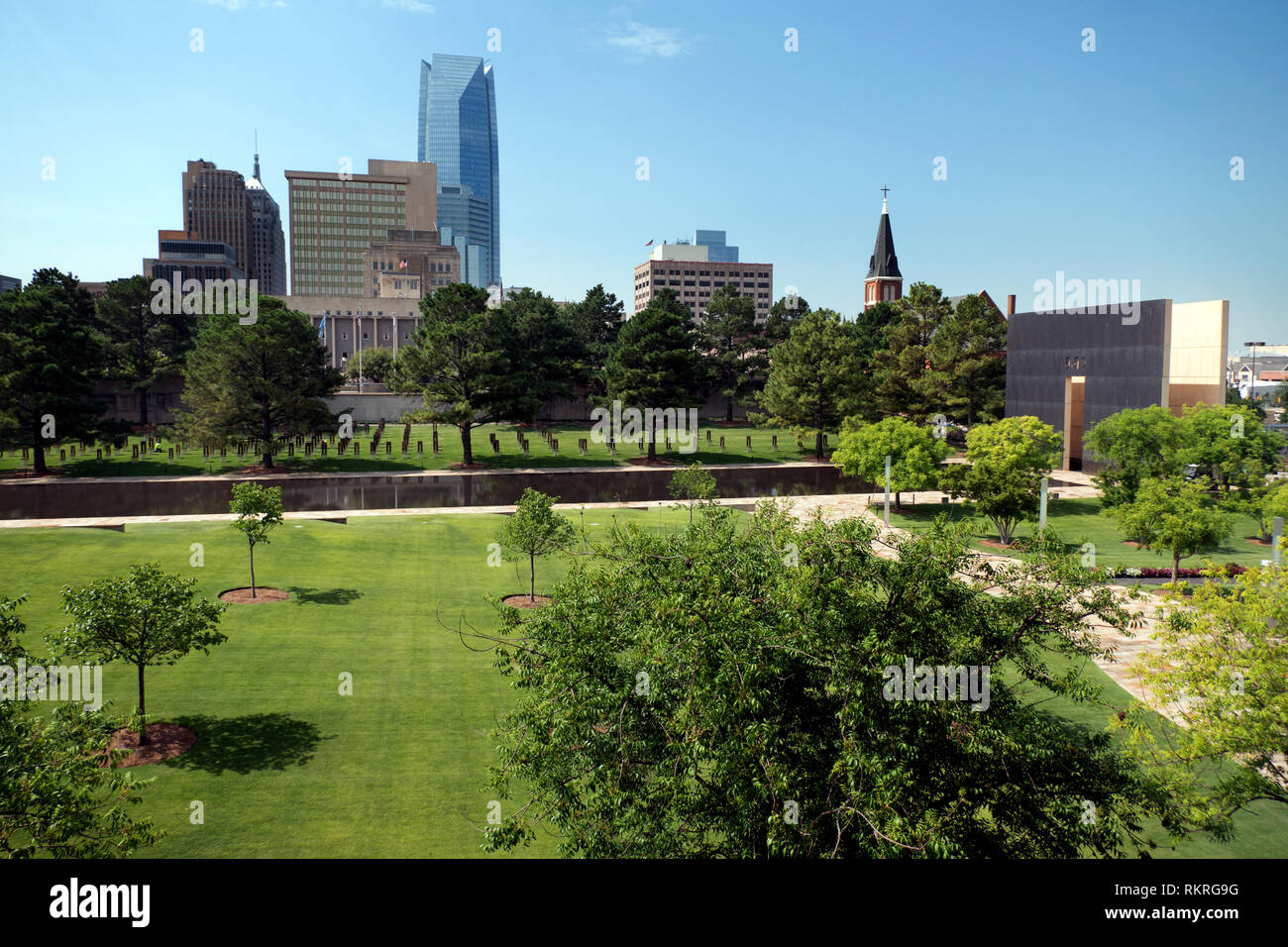 View of the Oklahoma City National Memorial in Oklahoma City, United ...