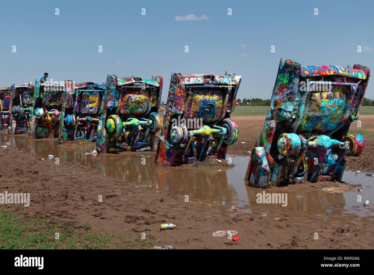 The Cadillac Ranch, a public art installation and sculpture created in ...
