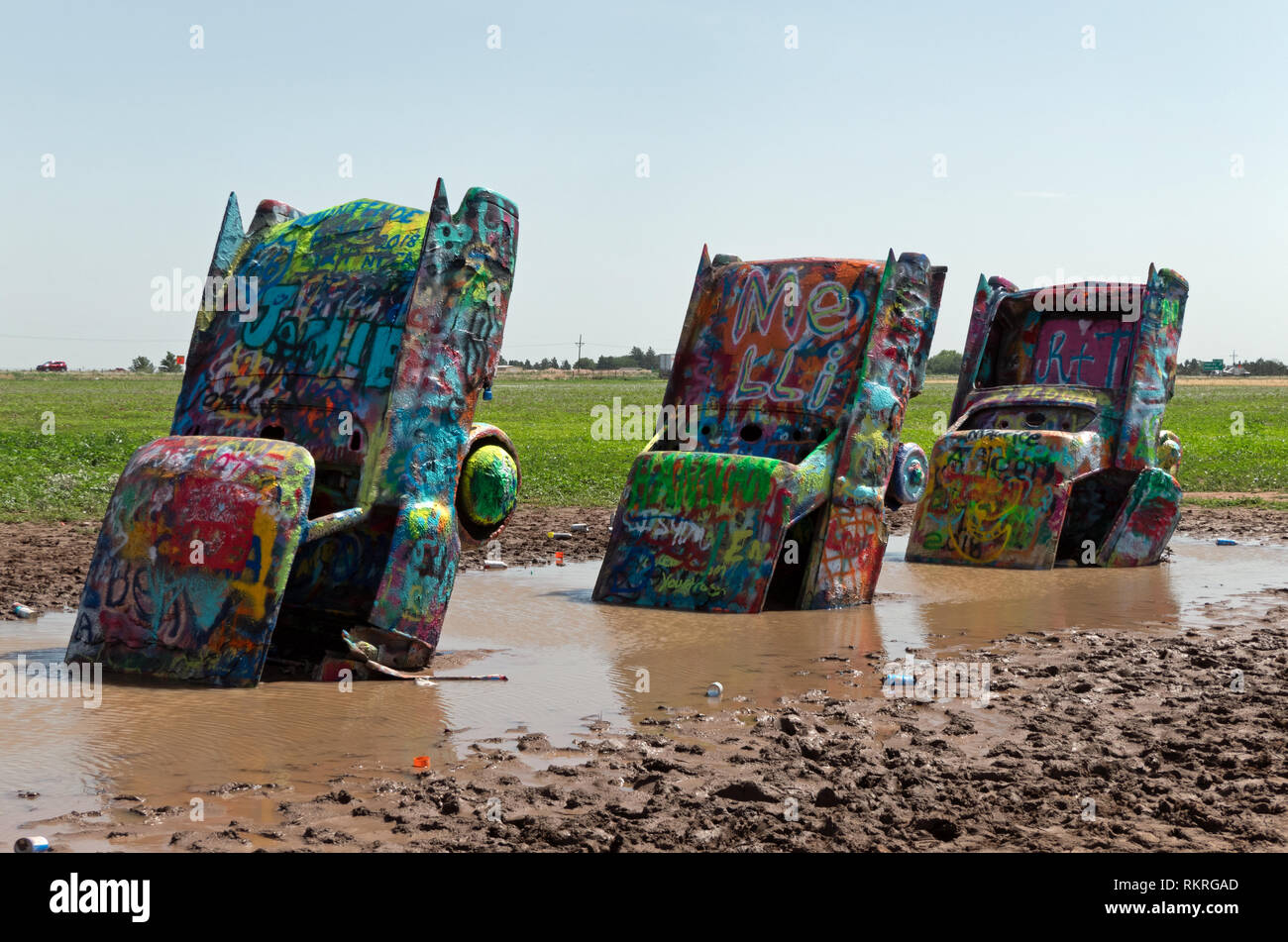 The Cadillac Ranch, a public art installation and sculpture created in ...