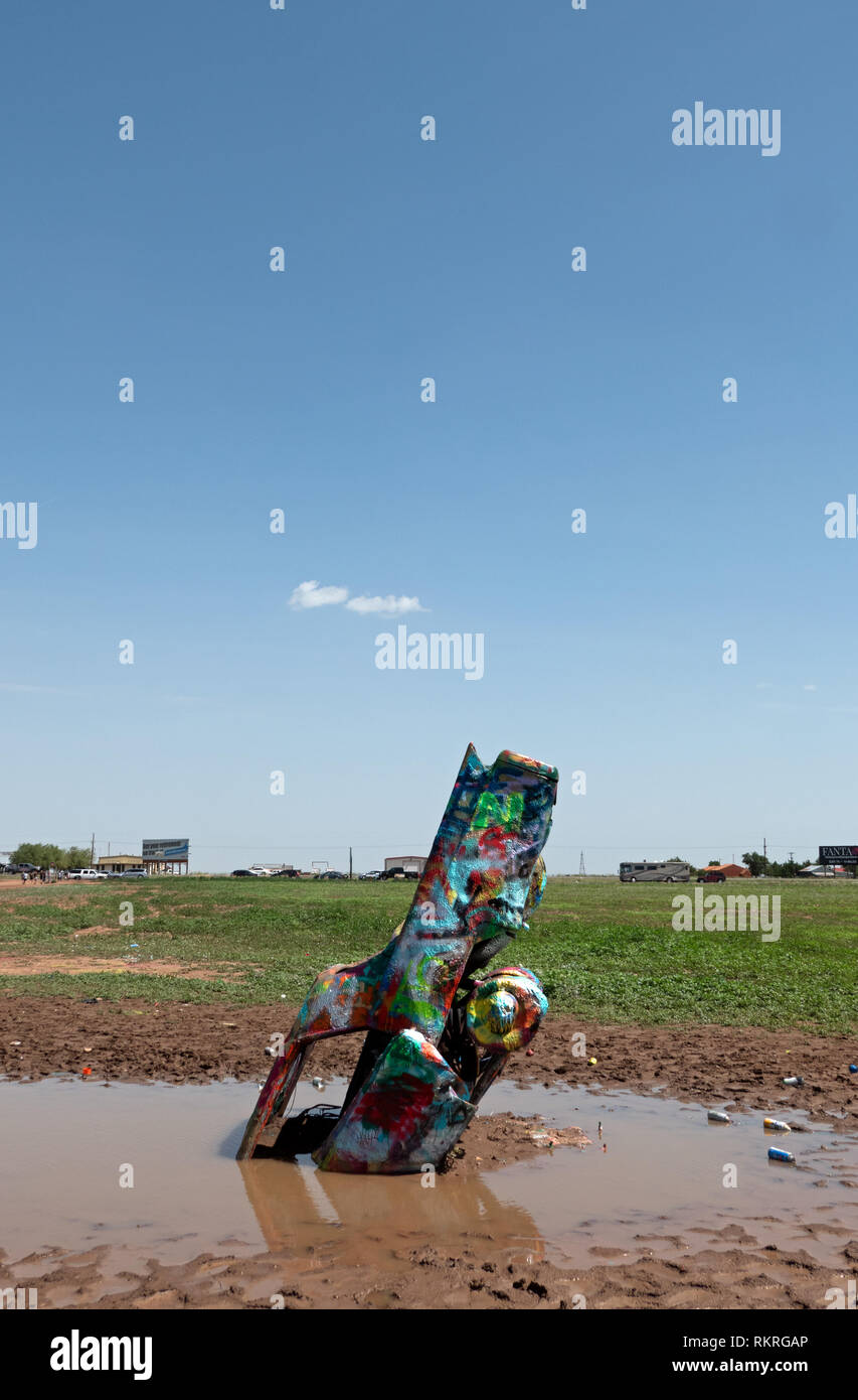The Cadillac Ranch, a public art installation and sculpture created in ...