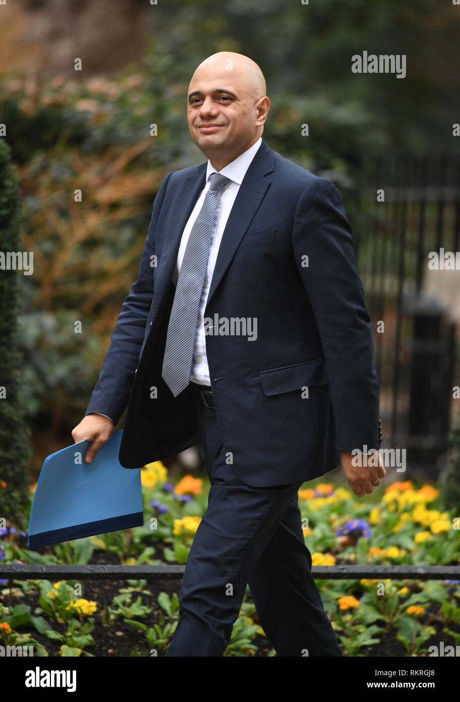 Home Secretary Sajid Javid arrives in Downing Street, London, for a ...