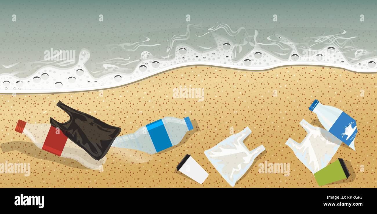 Plastic Pollution Ocean Stock Vector Images - Alamy