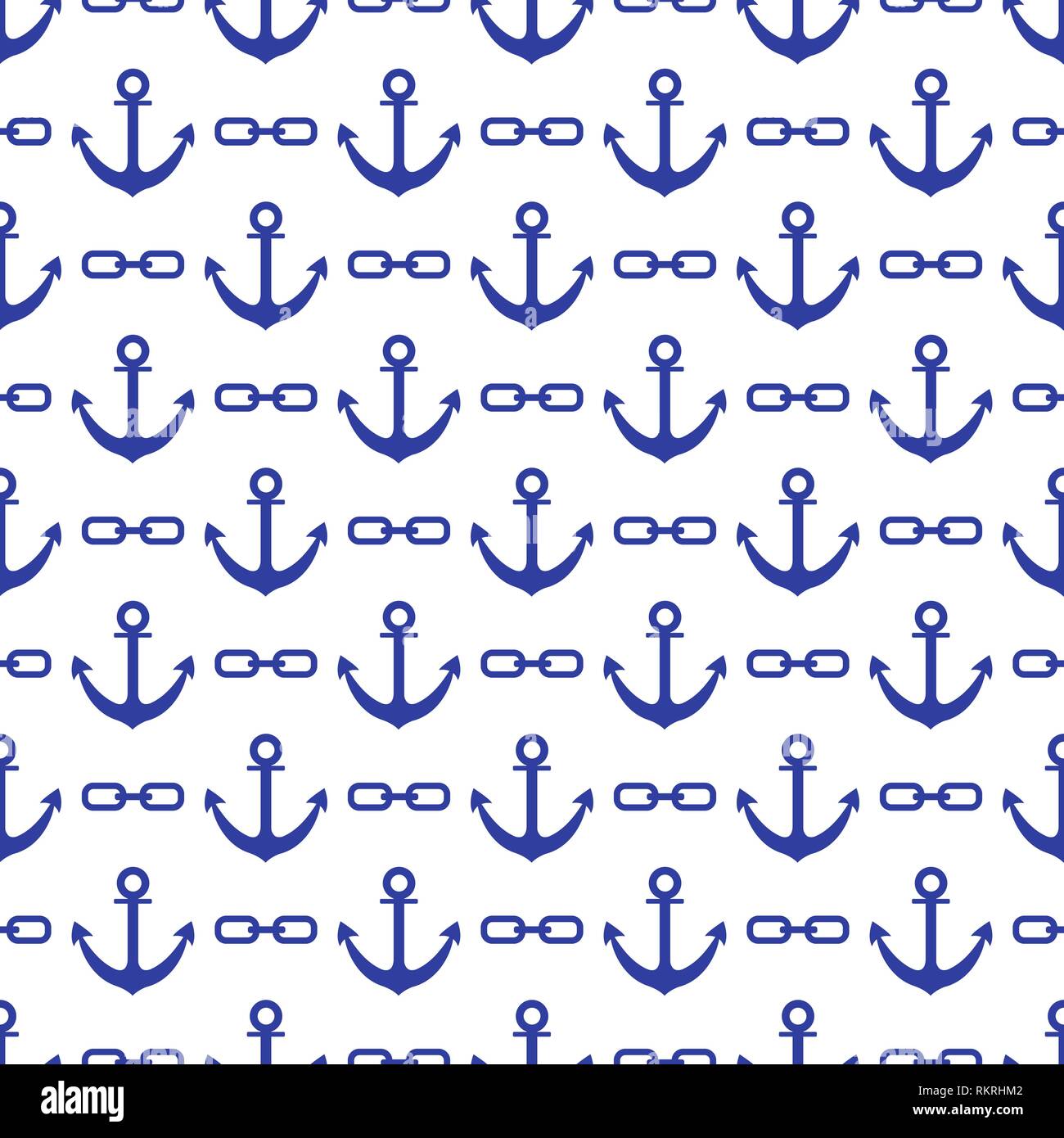 Seamless pattern with anchors and chains. Sea background. Design for ...
