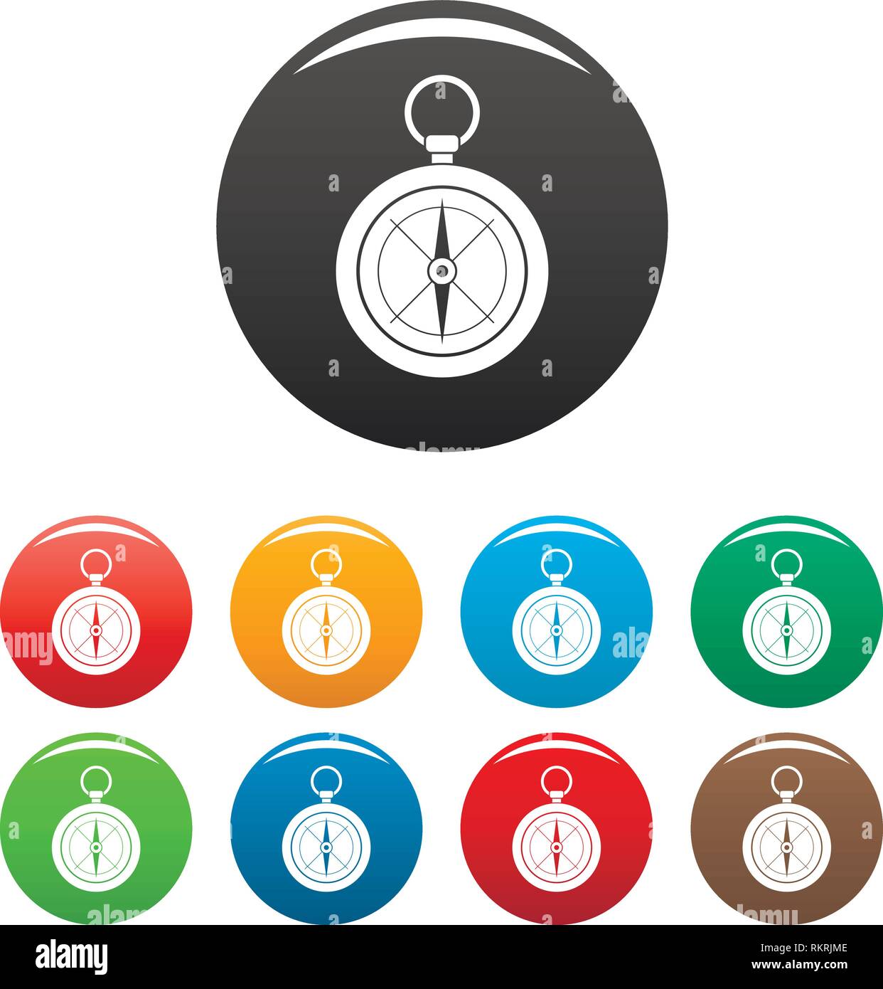 Compass icons set 9 color vector isolated on white for any design Stock ...