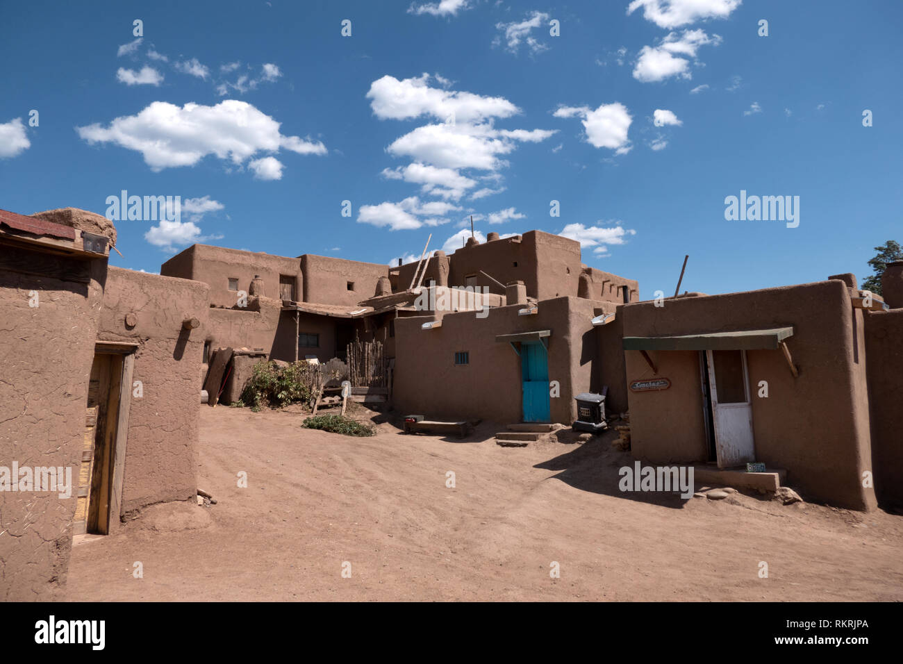 Building at Taos Pueblo, New Mexico, United States of America. View of ...