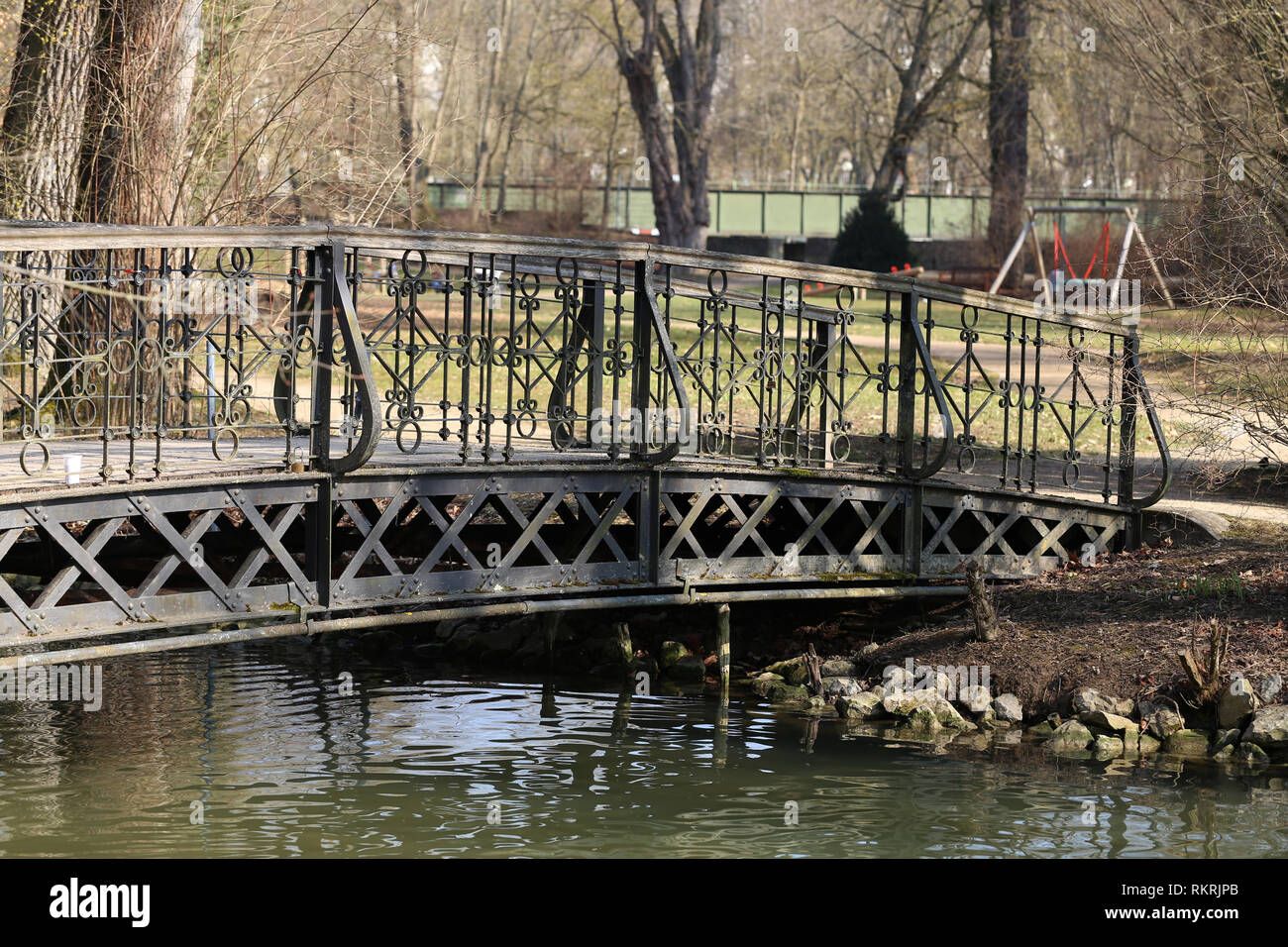 Beautiful bridges for pedestrians in the park Stock Photo - Alamy