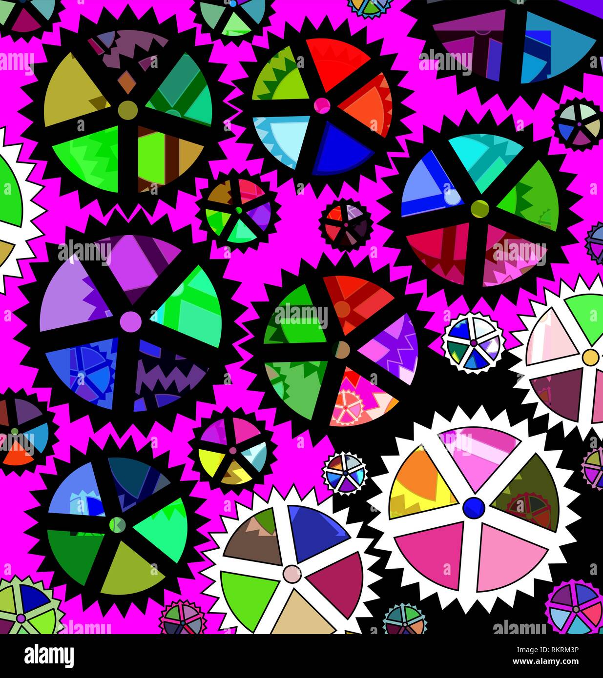 abstract color image of gears and plates Stock Vector Image & Art - Alamy