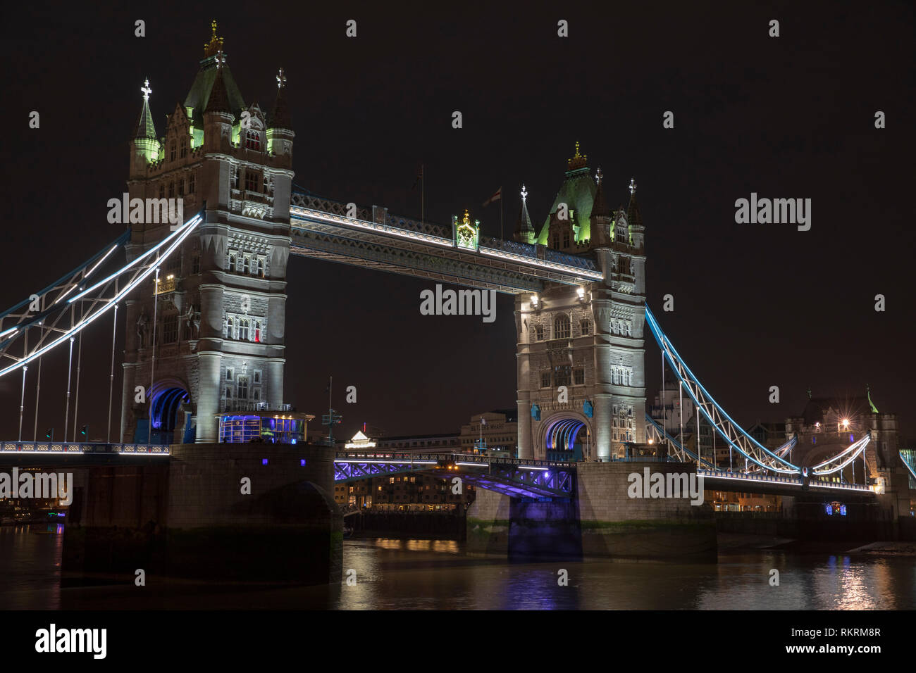 Tower Bridge at Night Stock Photo - Alamy