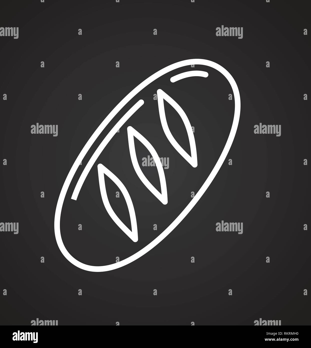 Bread outline icon black background for graphic and web design, Modern ...