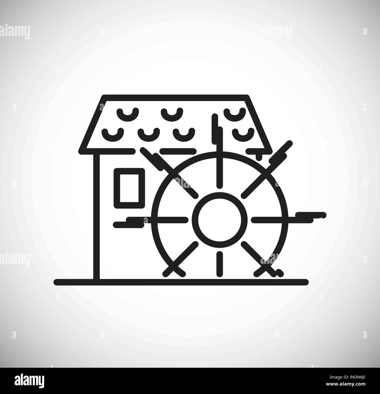 Mill outline icon white background for graphic and web design, Modern ...