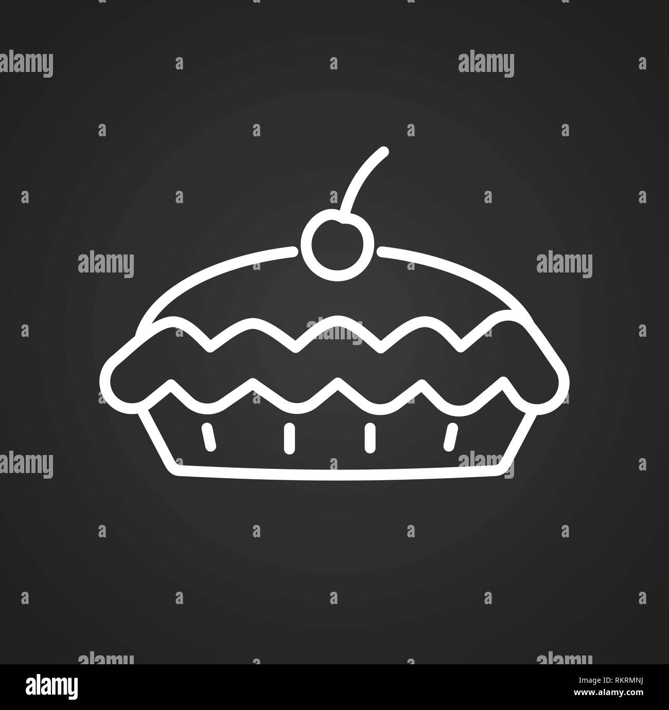 Pie outline icon on black background for graphic and web design, Modern ...