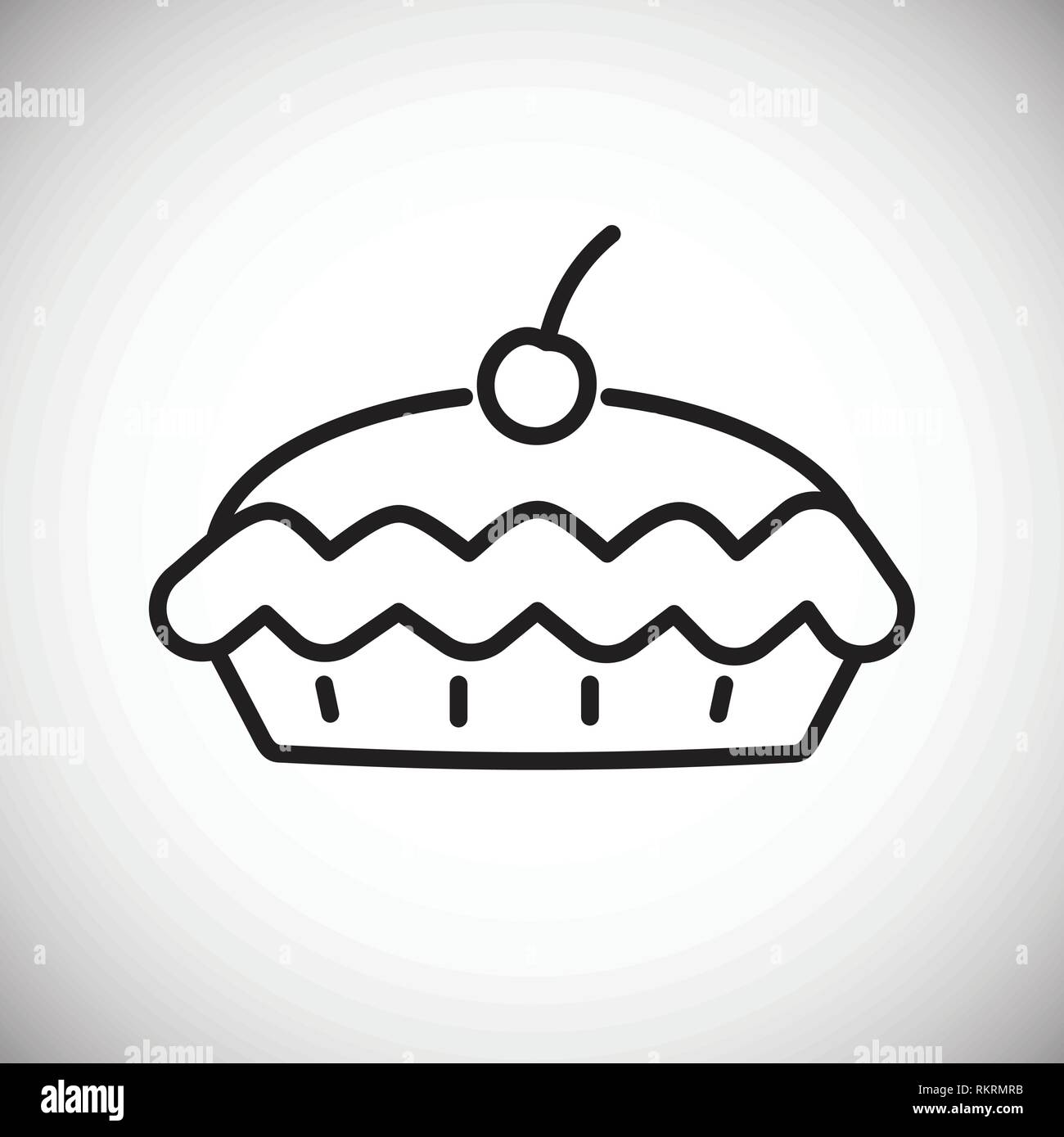 Pie outline icon on white background for graphic and web design, Modern ...