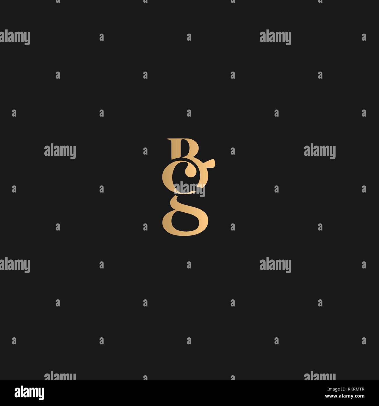 BCG, BG, logo Vector Golden yellow on black background Stock Vector ...