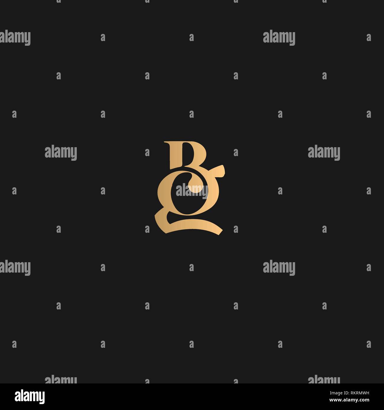 BG, GB, logo Vector Golden yellow on black background Stock Vector ...