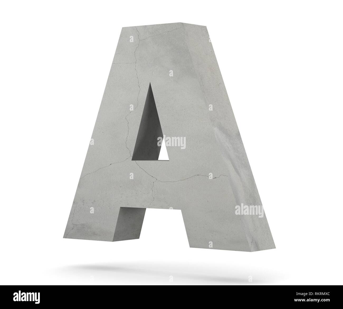 Concrete Capital Letter - A isolated on white background. 3D render ...