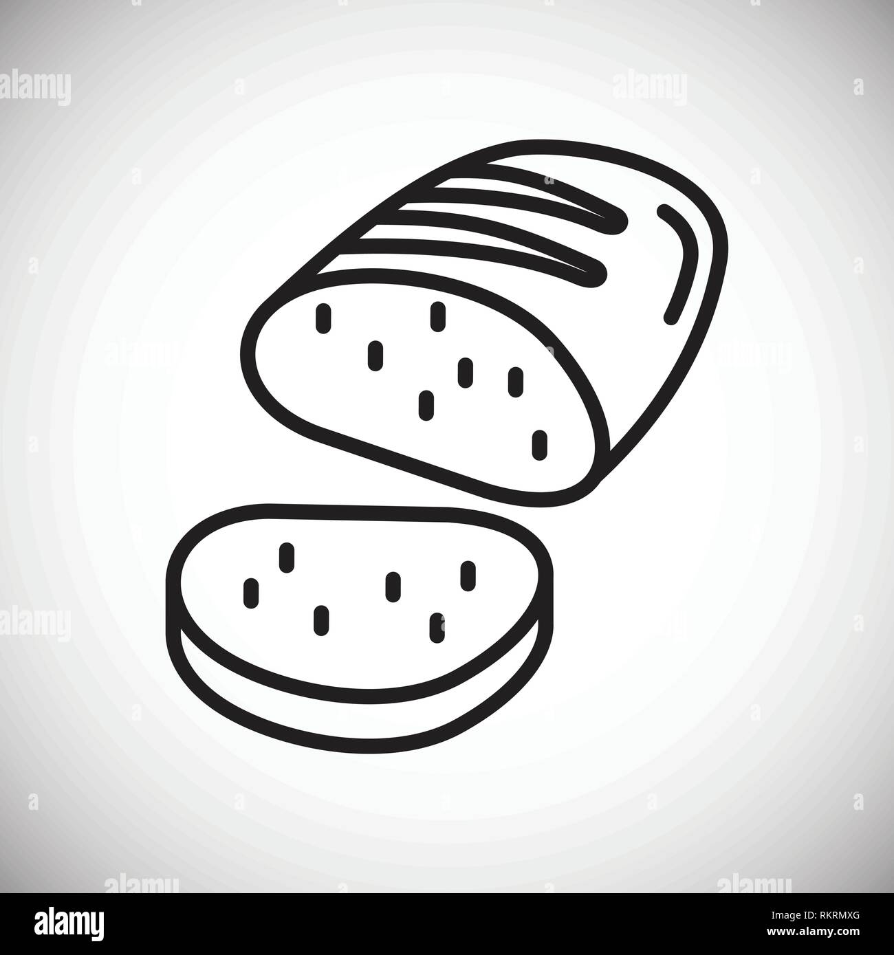 Bread outline icon on white background for graphic and web design ...