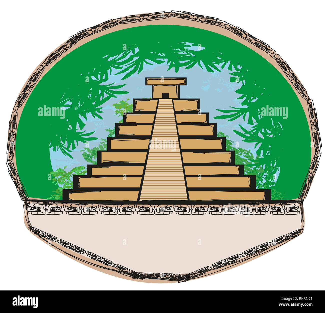 Mayan pyramid mexico icon cartoon hi-res stock photography and images ...