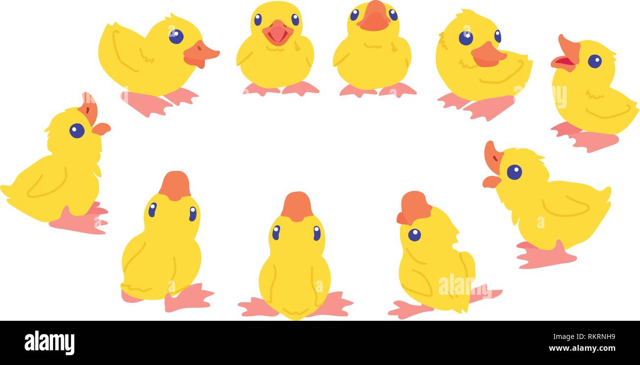 vector cartoon animal clipart cute little duckling Stock Vector Image ...