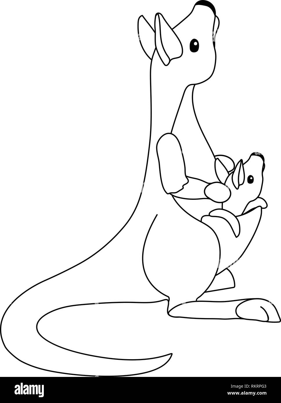vector cartoon animal clip art cute kangaroo Stock Vector Image & Art ...