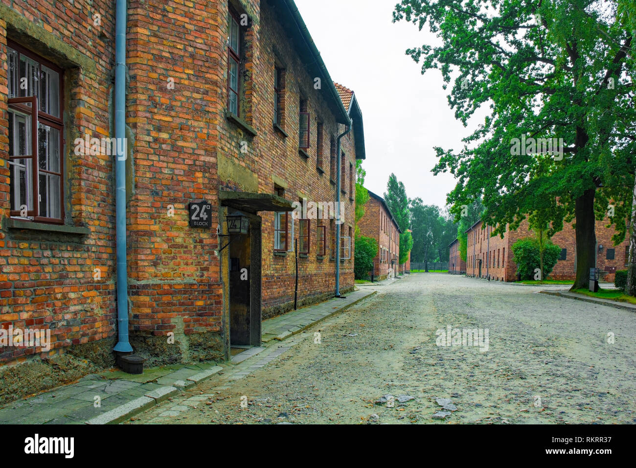 Building Block 24a in the Auschwitz concentration camp in Poland Stock ...