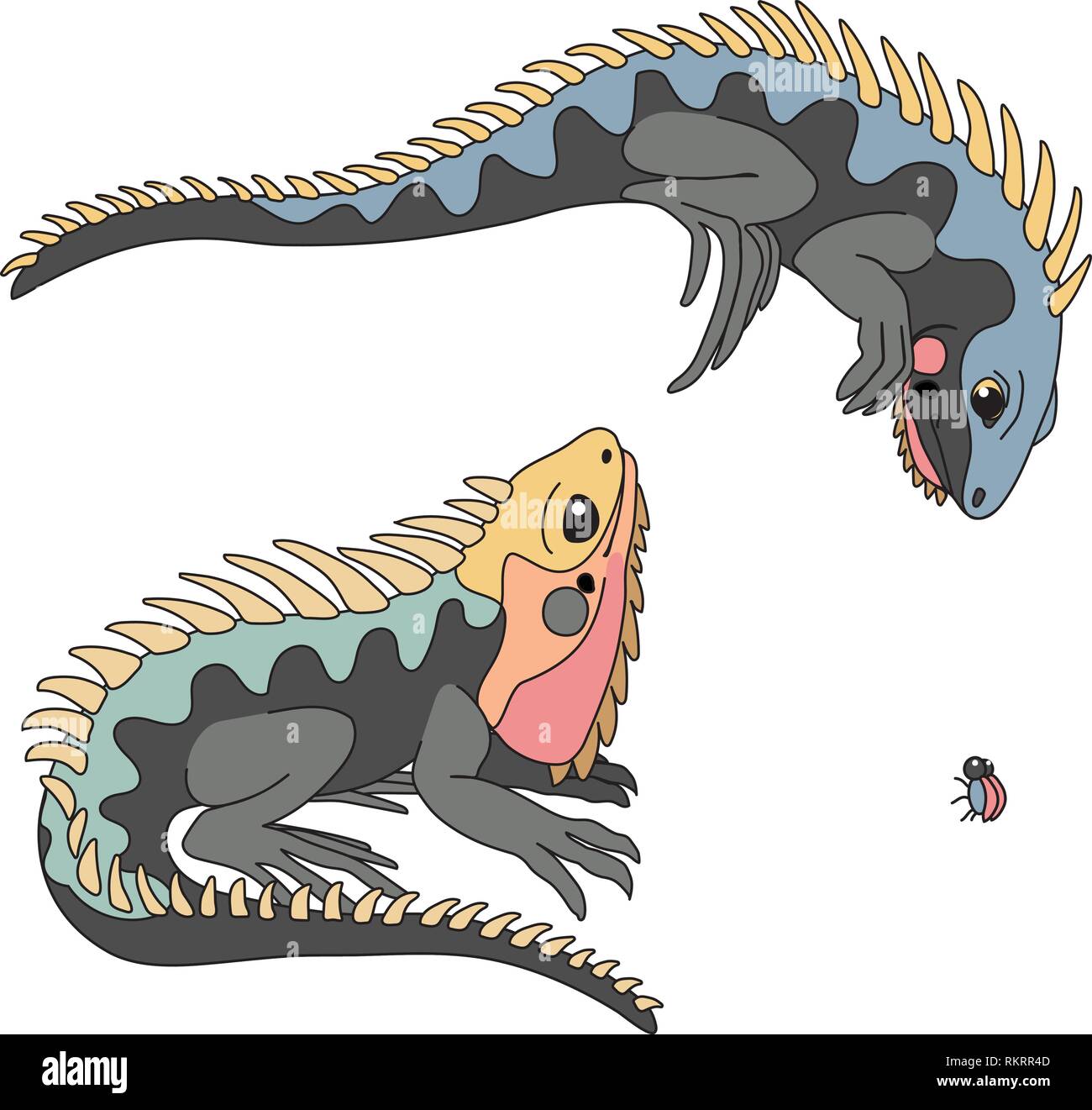 vector cartoon animal clipart cute exotic iguana Stock Vector Image ...