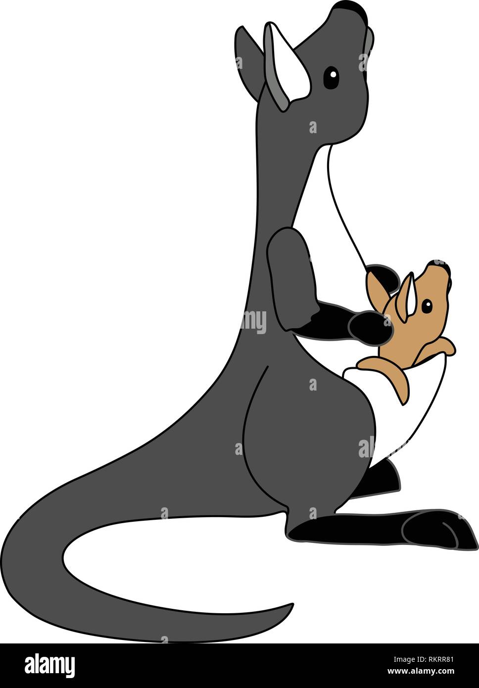 Kangaroo line art vector vectors hi-res stock photography and images ...