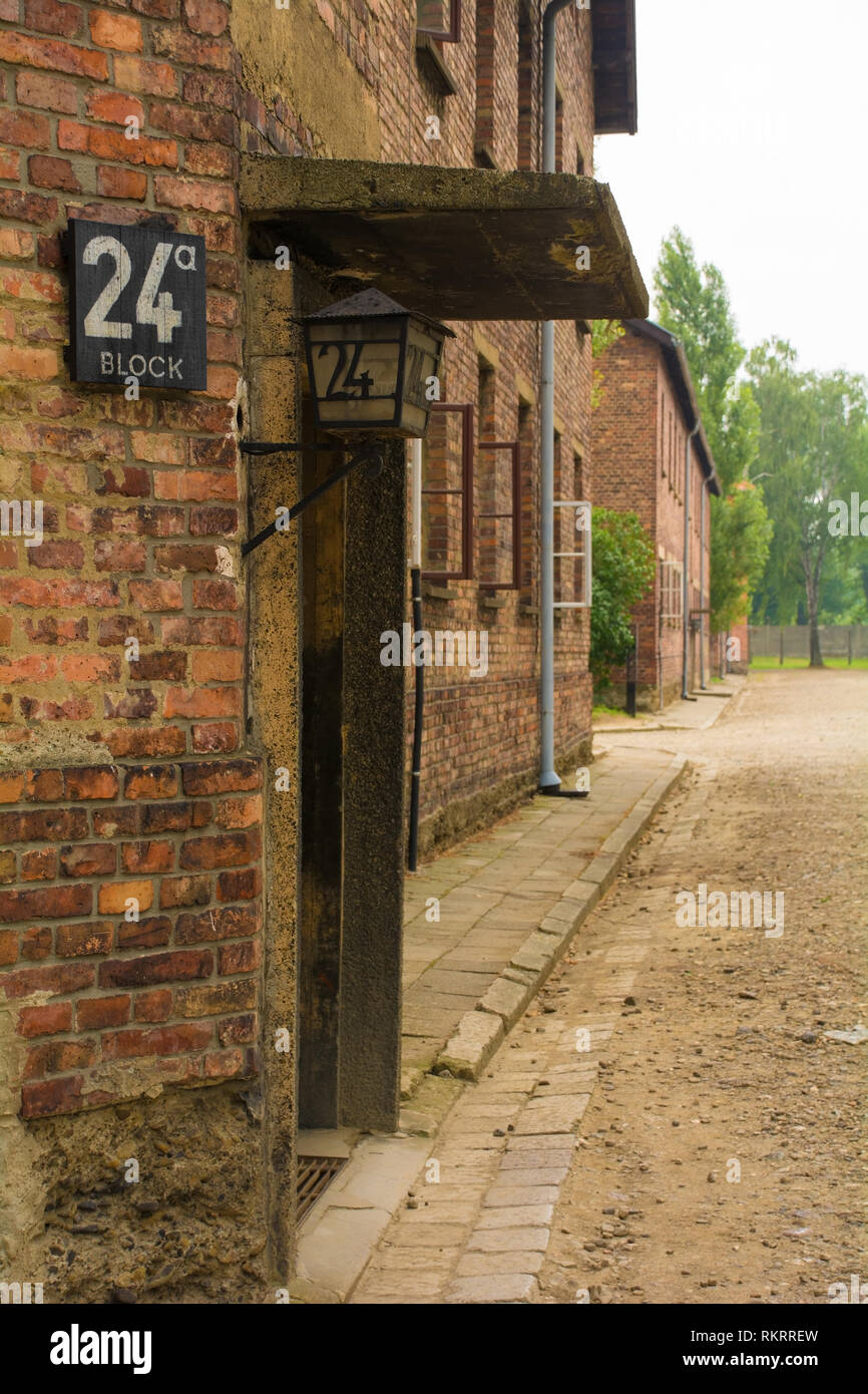 Building Block 24a in the Auschwitz concentration camp in Poland Stock ...