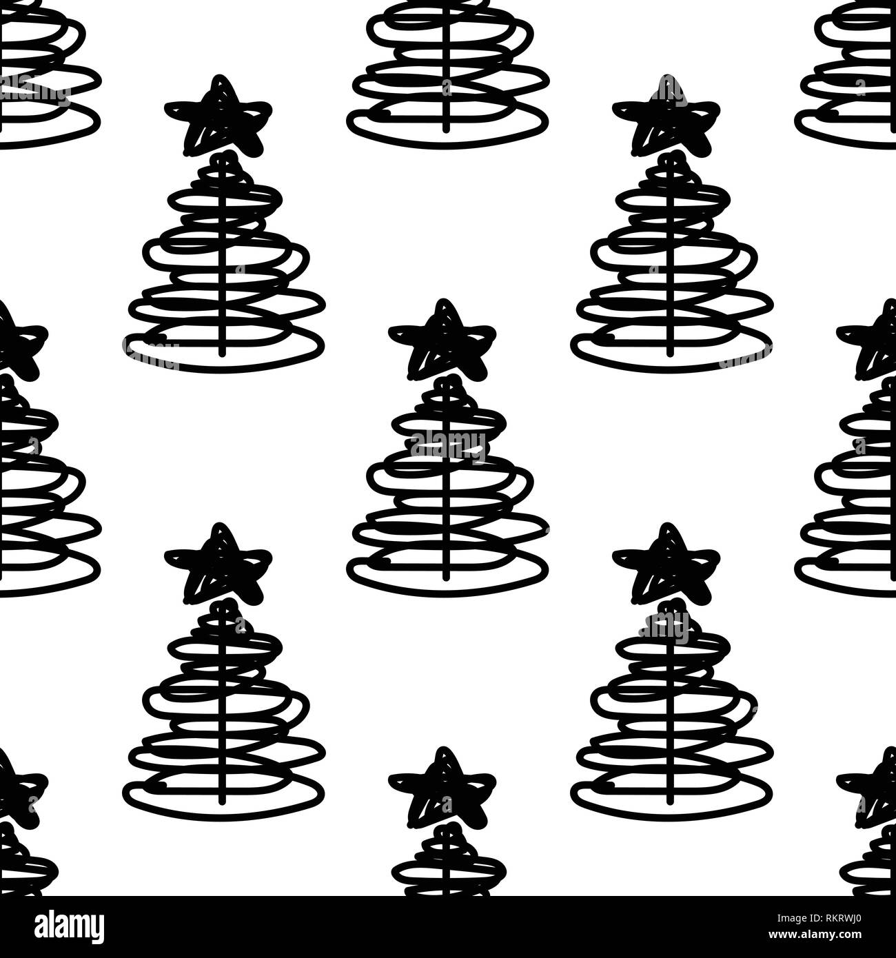 vector christmas seamless pattern linear paper art Stock Vector Image ...