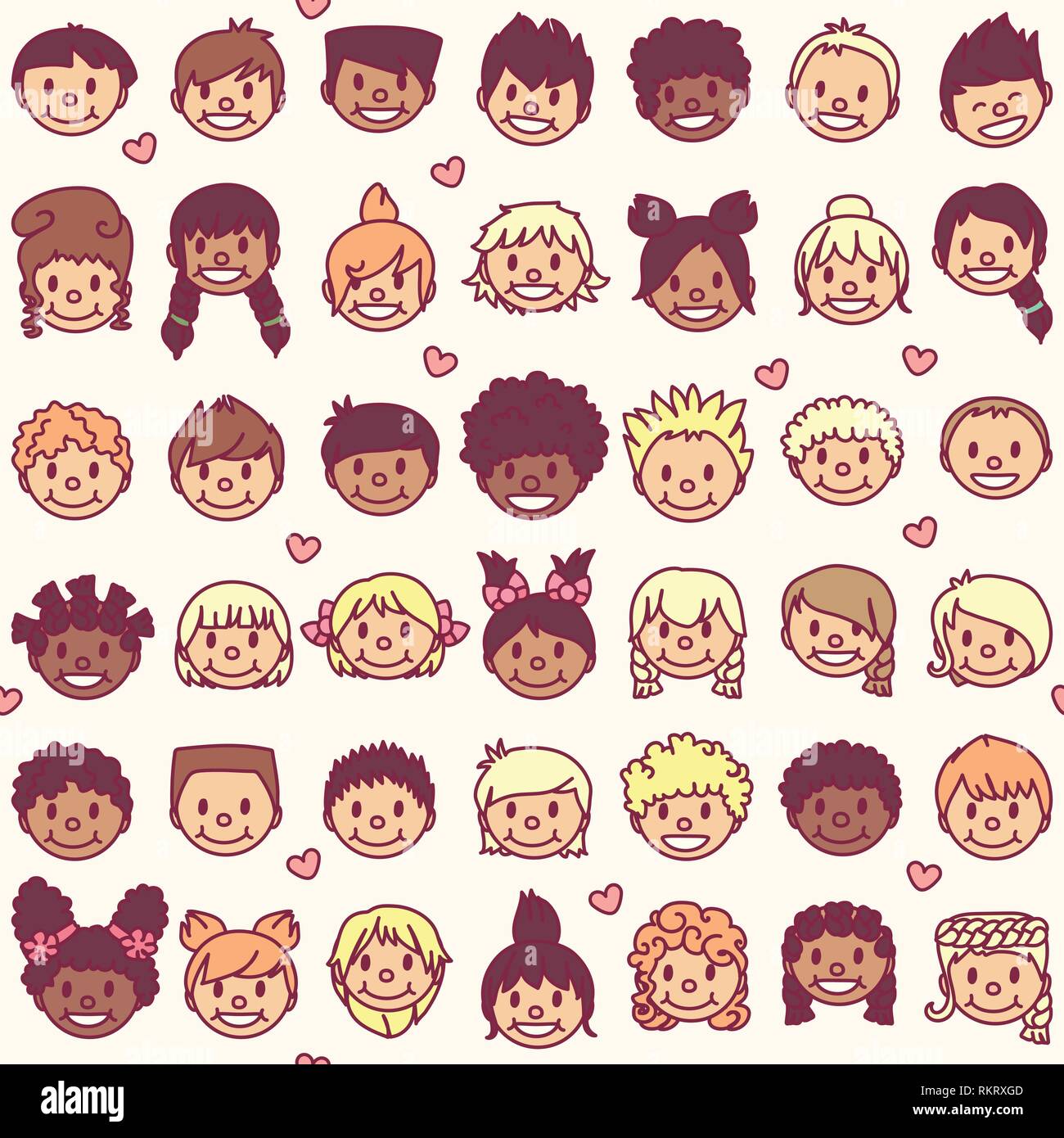 vector cartoon seamless pattern Kids clip art Stock Vector Image & Art ...