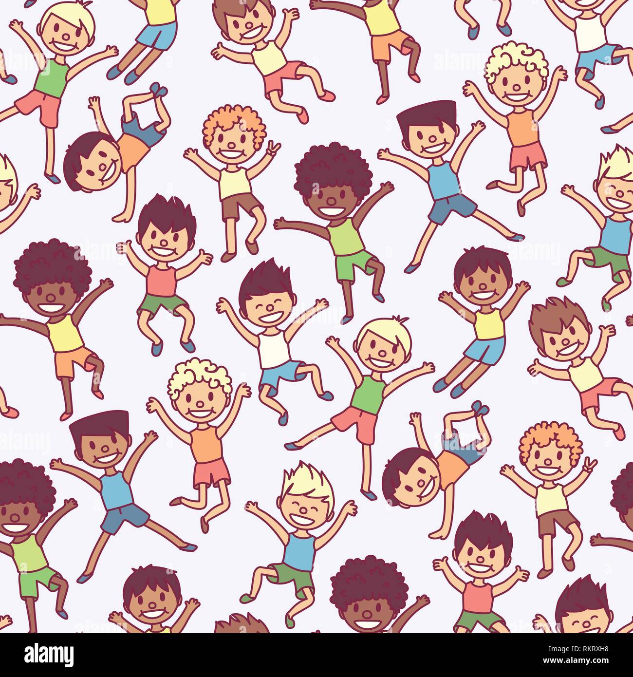 vector cartoon seamless pattern Kids clip art Stock Vector Image & Art ...