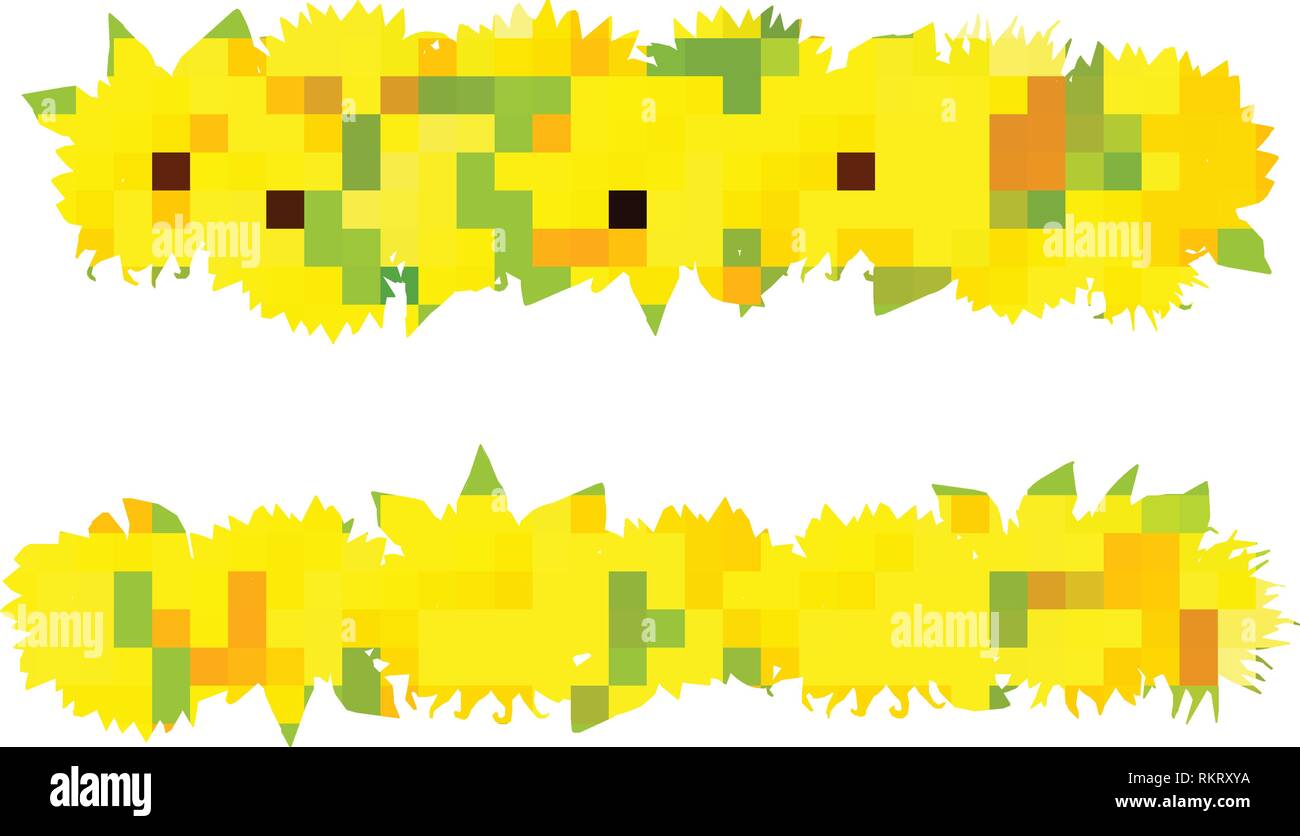 vector sunflower seeds head flower frame border Stock Vector Image ...