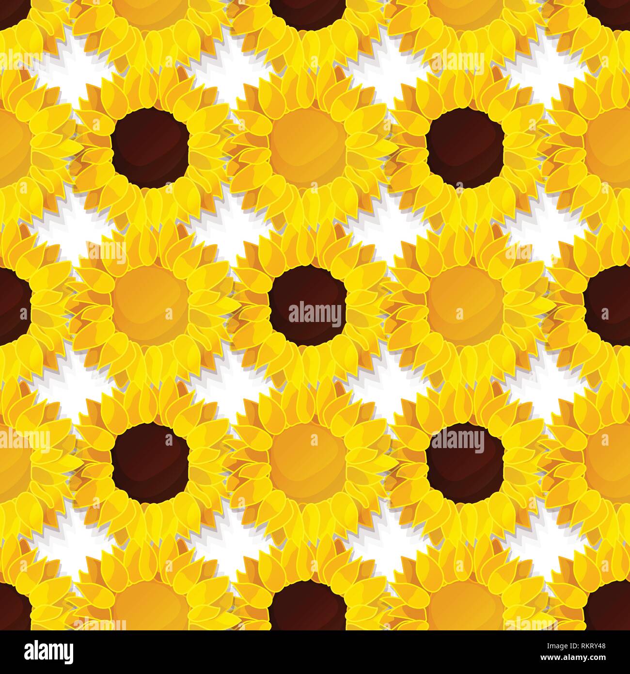 vector sunflower seed head flower seamless pattern Stock Vector Image ...