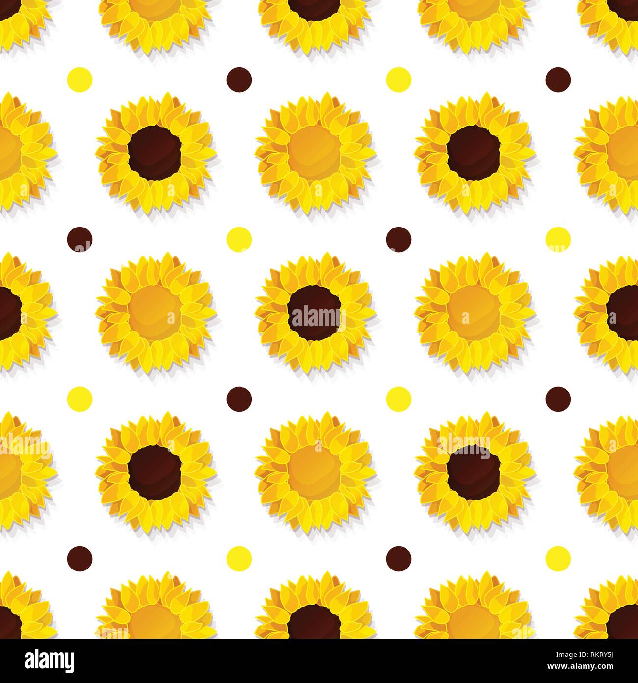 vector sunflower seed head flower seamless pattern Stock Vector Image ...