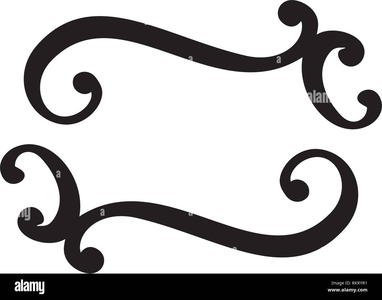 Simple Swirl Border Vector Decorative Swirl Border Ornament Vector