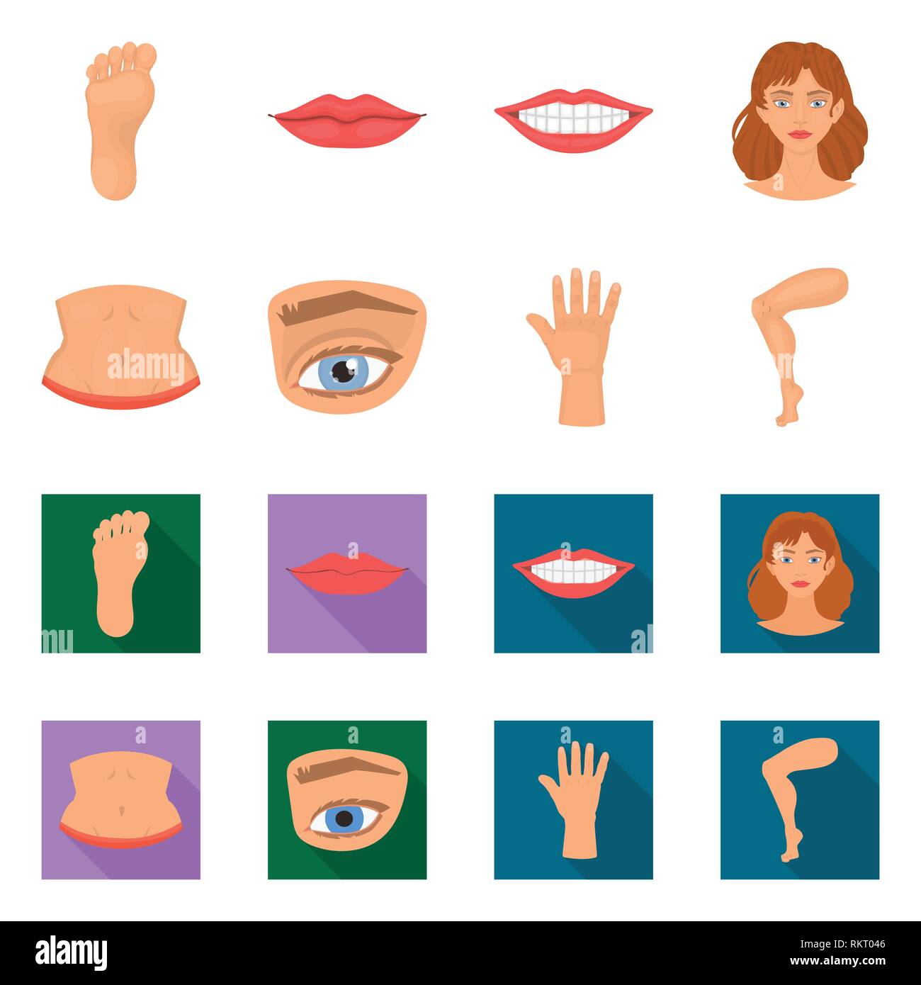 Isolated object of body and part sign. Collection of body and anatomy ...