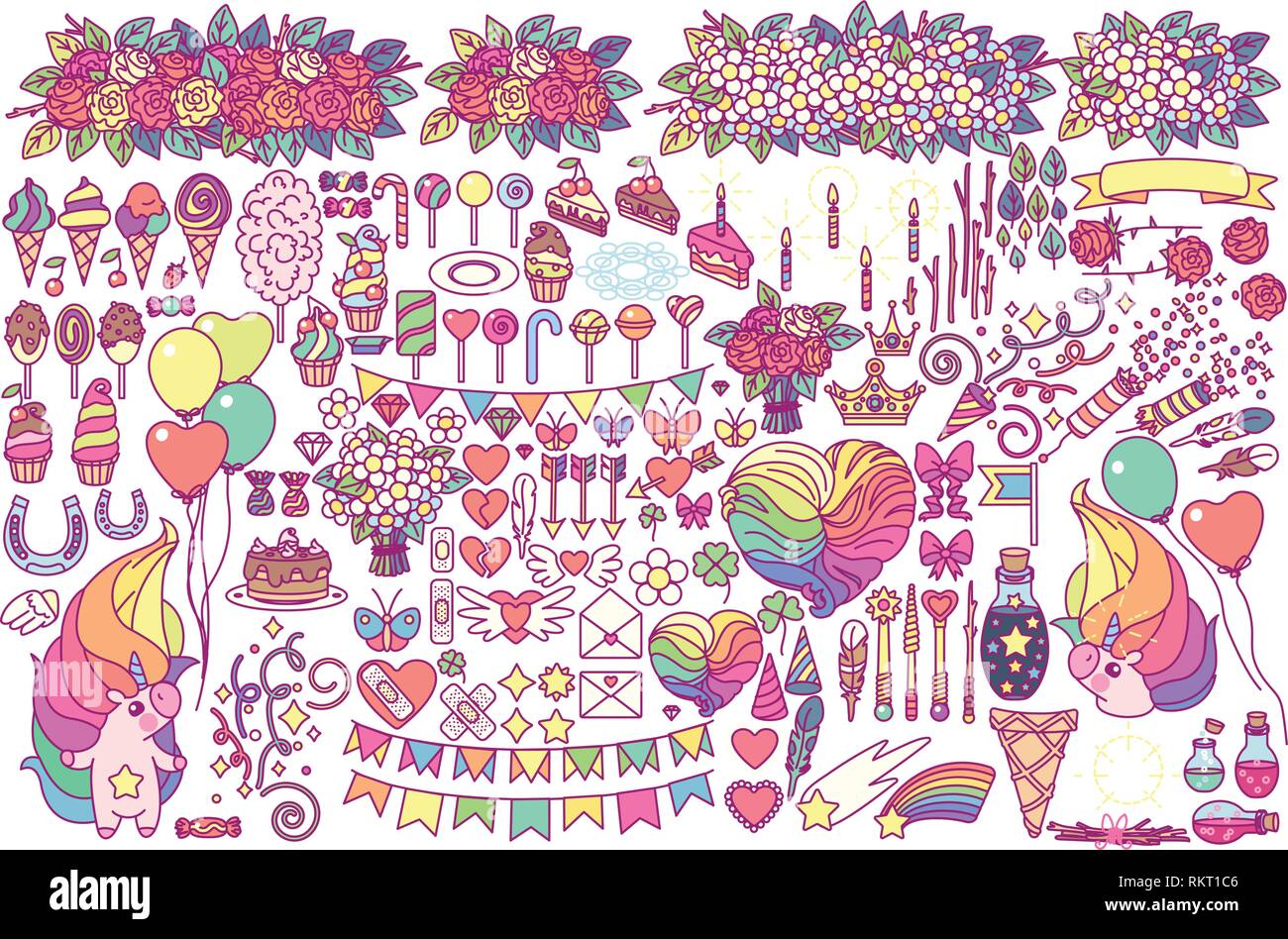 vector big celebration objects set for kids Stock Vector Image & Art ...