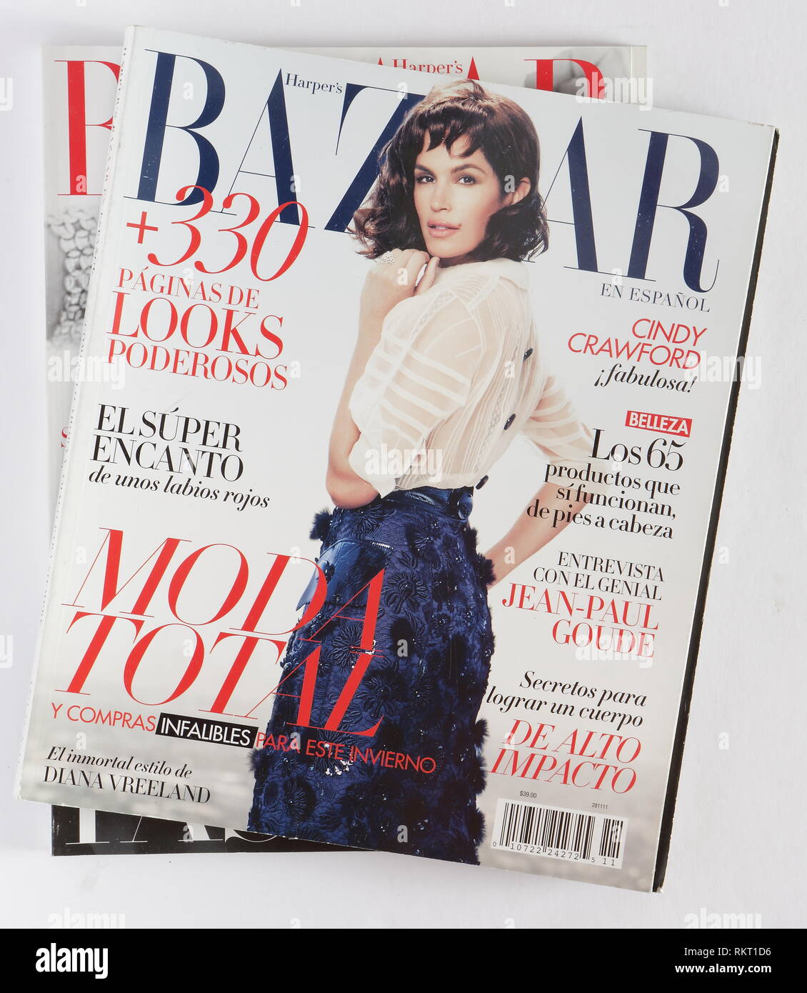 CZECH - SEPTEMBER 13, 2015: Stack of magazines Harpers Bazaar, on top ...