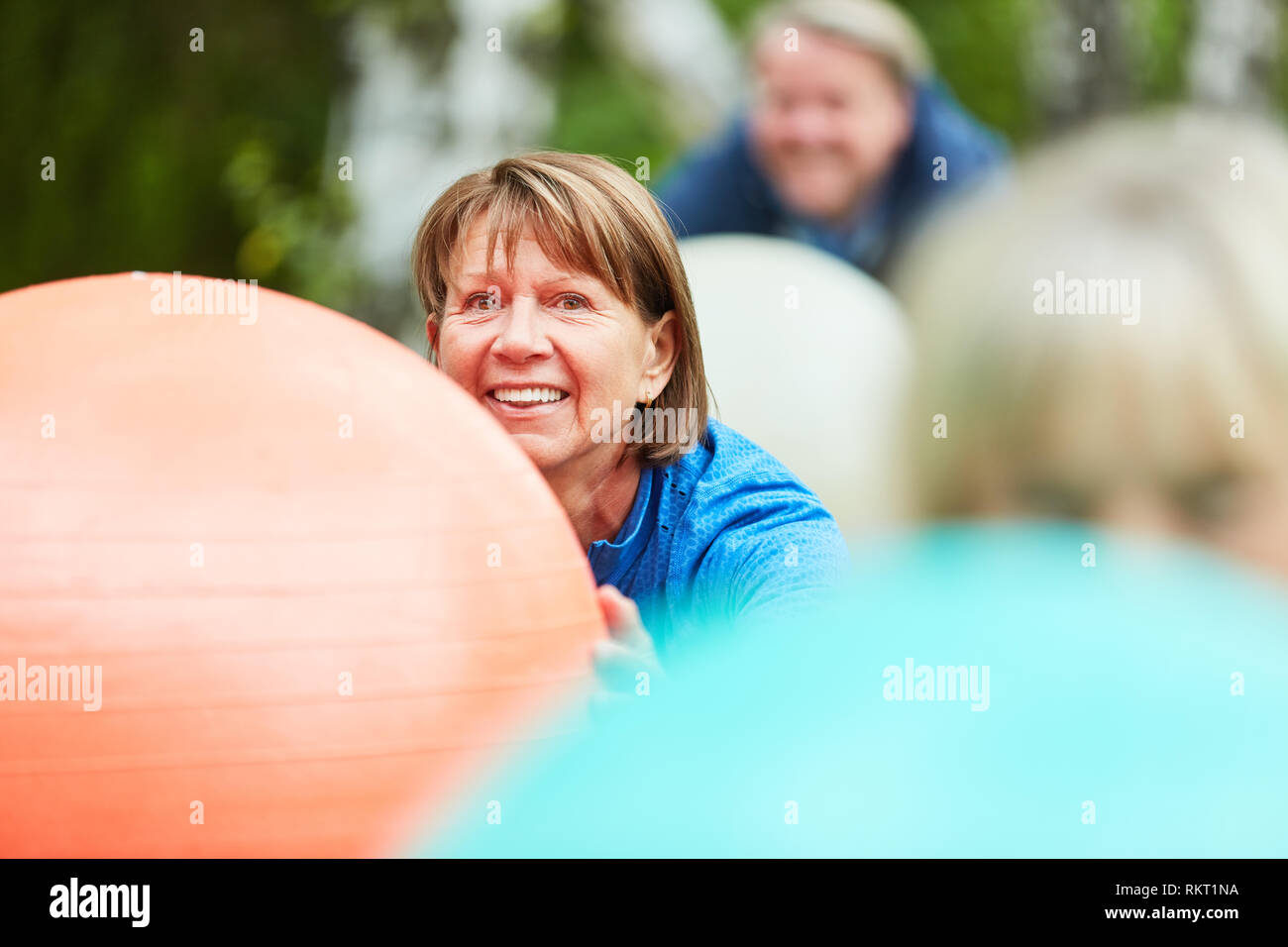Elderly woman, exercise ball hi-res stock photography and images - Alamy